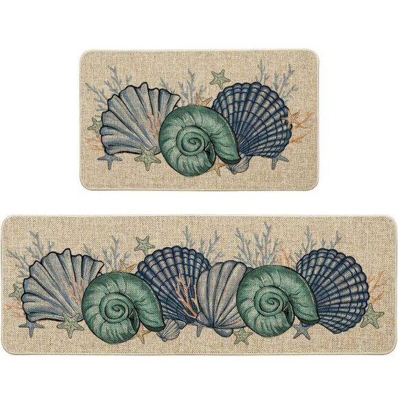 Unbranded | Accents | Nautical Seashell Kitchen Rugs Set Of 2 ...